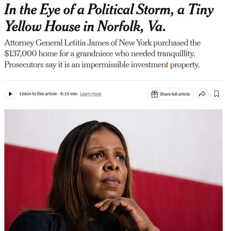 Evidence Against Letitia James – Fraud Files Blog